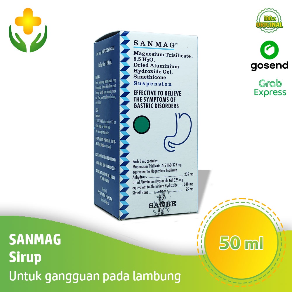 Jual Sanmag Sirup 120 ml Obat Maag GERD Antasida Sakit Lambung Nyeri ...