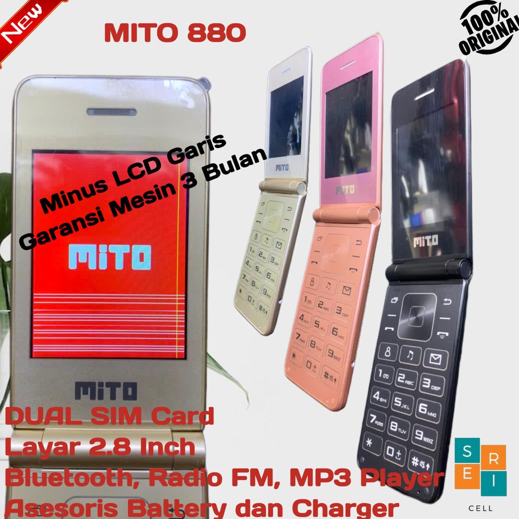 Jual MITO Flip Lipat 880 Minus LCD BERGARIS Dual SIM Bergaransi FM ...
