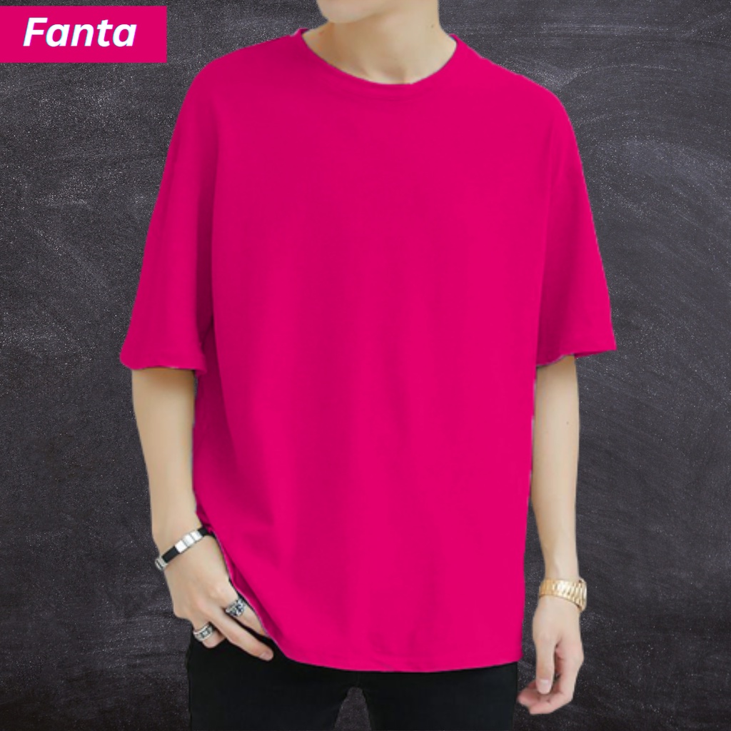 Jual Baju Kaos Oversize Warna Pink Fanta Lengan Pendek Polos O Neck ...