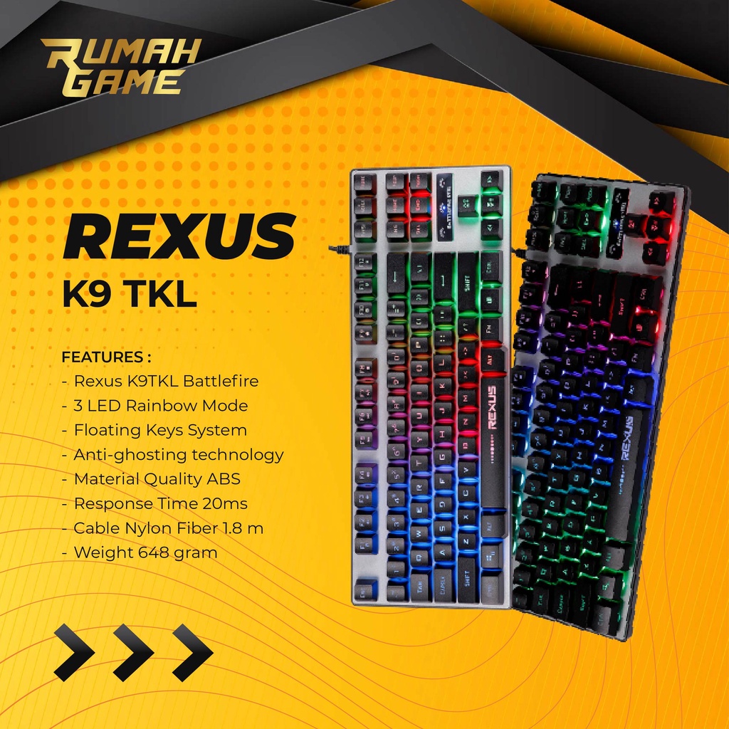 Jual Keyboard Gaming Rexus K9TKL Battlefire Backlit RGB | Shopee Indonesia