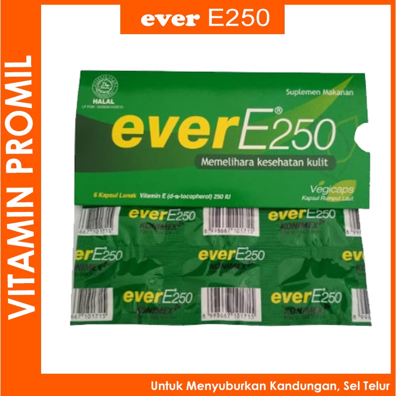 Jual Ever E 250 IU 6 Kapsul Promil Vitamin E Untuk Menyuburkan ...