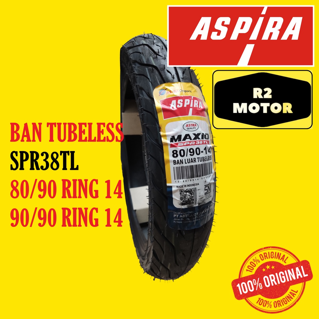 Jual BAN LUAR TUBELESS ASPIRA 80/90 90/90 RING 14 SPR38TL BEAT VARIO SCOOPY MIO | Shopee Indonesia