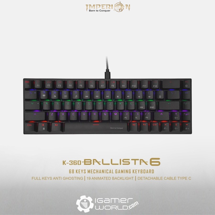Jual Imperion Ballista 6 Mini 68% Layout Mechanical Gaming Keyboard ...