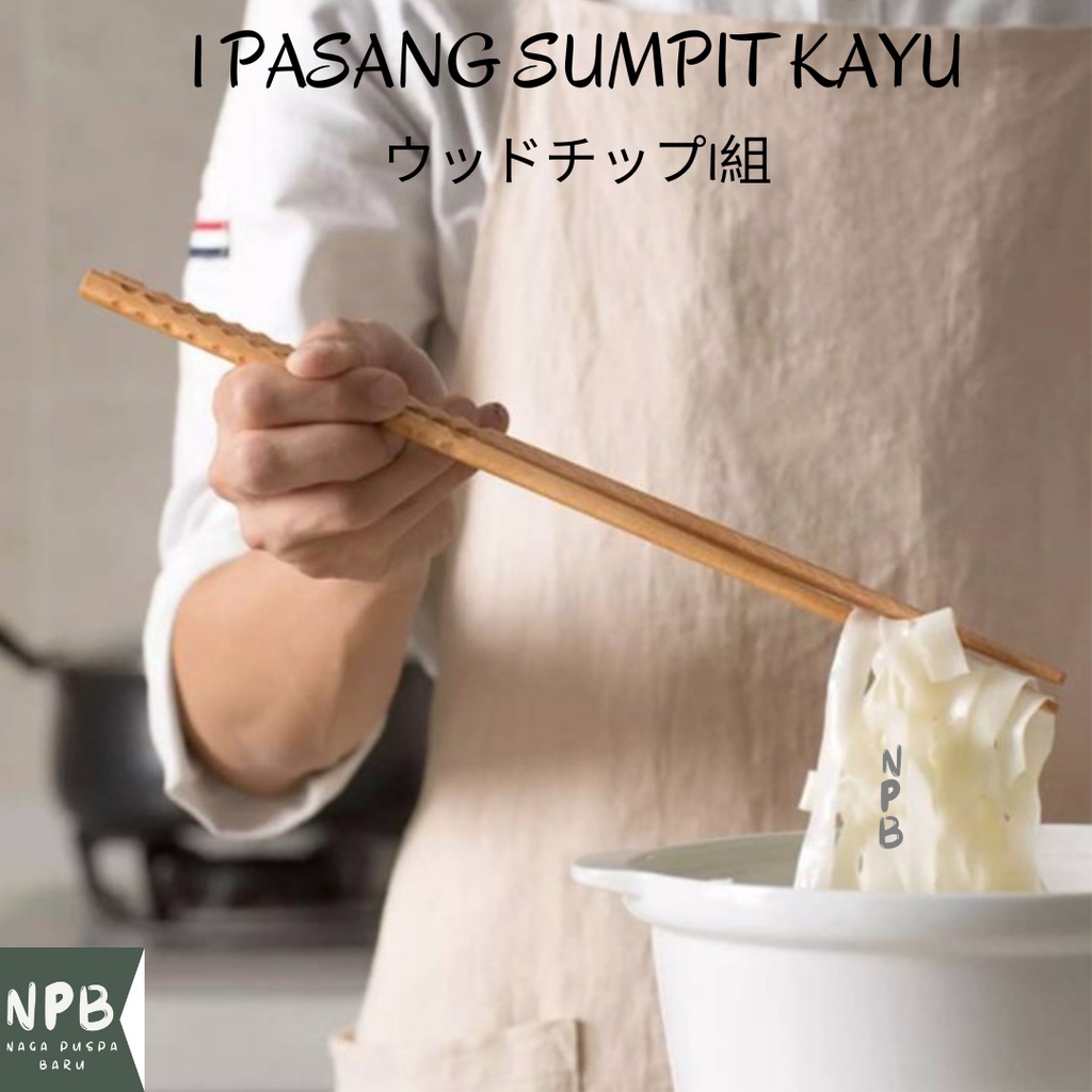 Jual 1 PASANG SUMPIT KAYU PANJANG FOOD GRADE 33 CM - WOODEN LONG ...