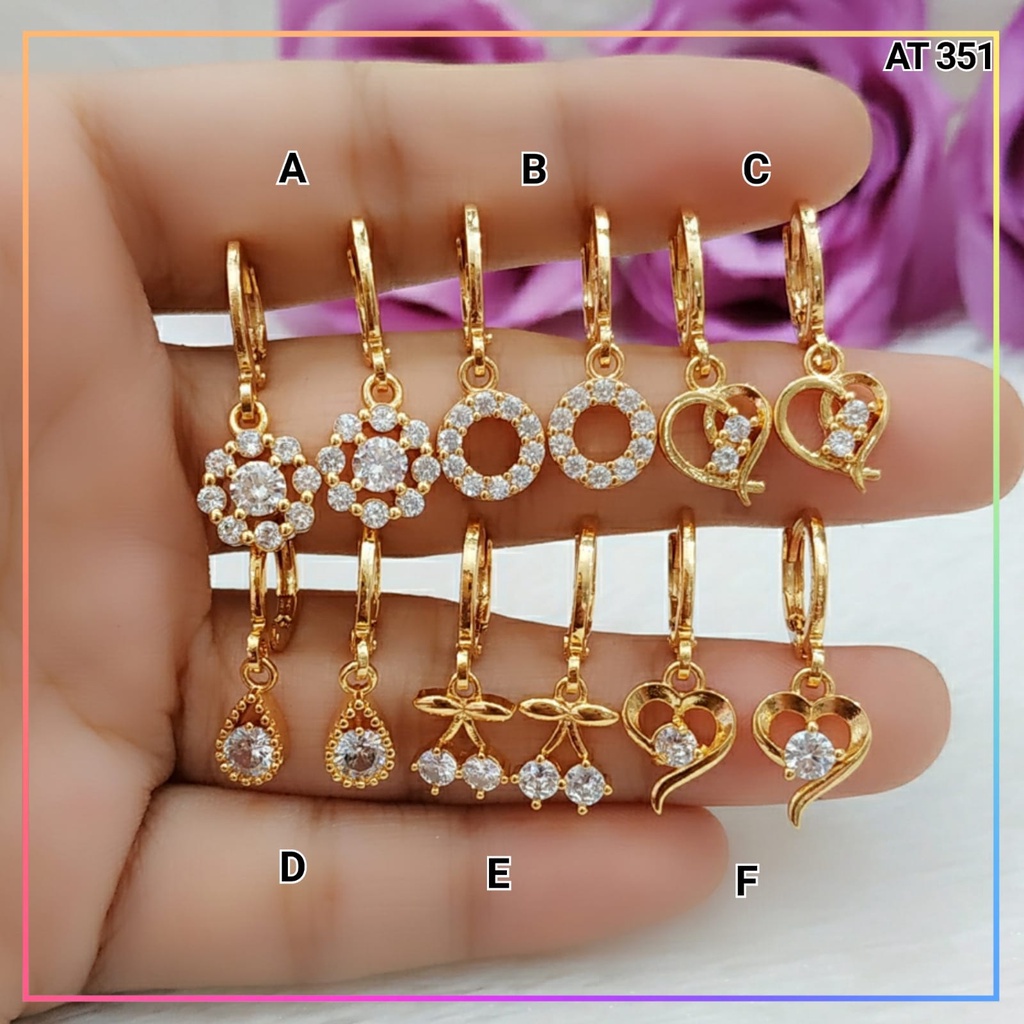 Jual Anting xuping anting dewasa jurai bulat simple perhiasan lapis emas AT 351 | Shopee Indonesia