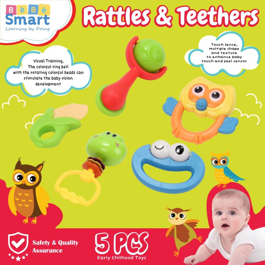 Jual BEBE SMART RATTLE & TEETHER ISI 5PCS | Shopee Indonesia