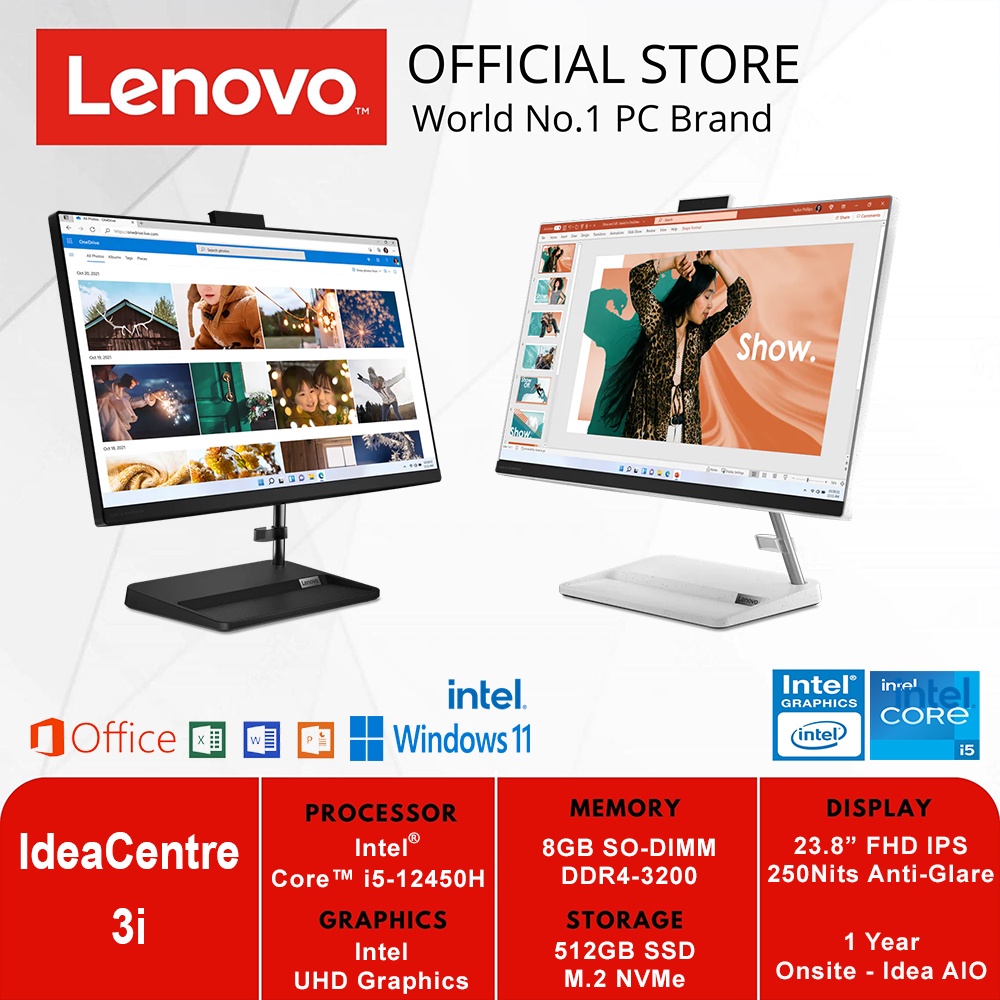 Jual LENOVO AIO ALL IN ONE 3i 24IAP7 CORE i5-12450H 8GB 512GB W11+OHS ...