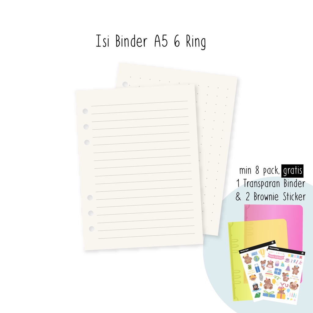 Jual Paperie Lab - Isi Binder Loose Leaf A5 6 Ring 100gsm Tebal Anti ...