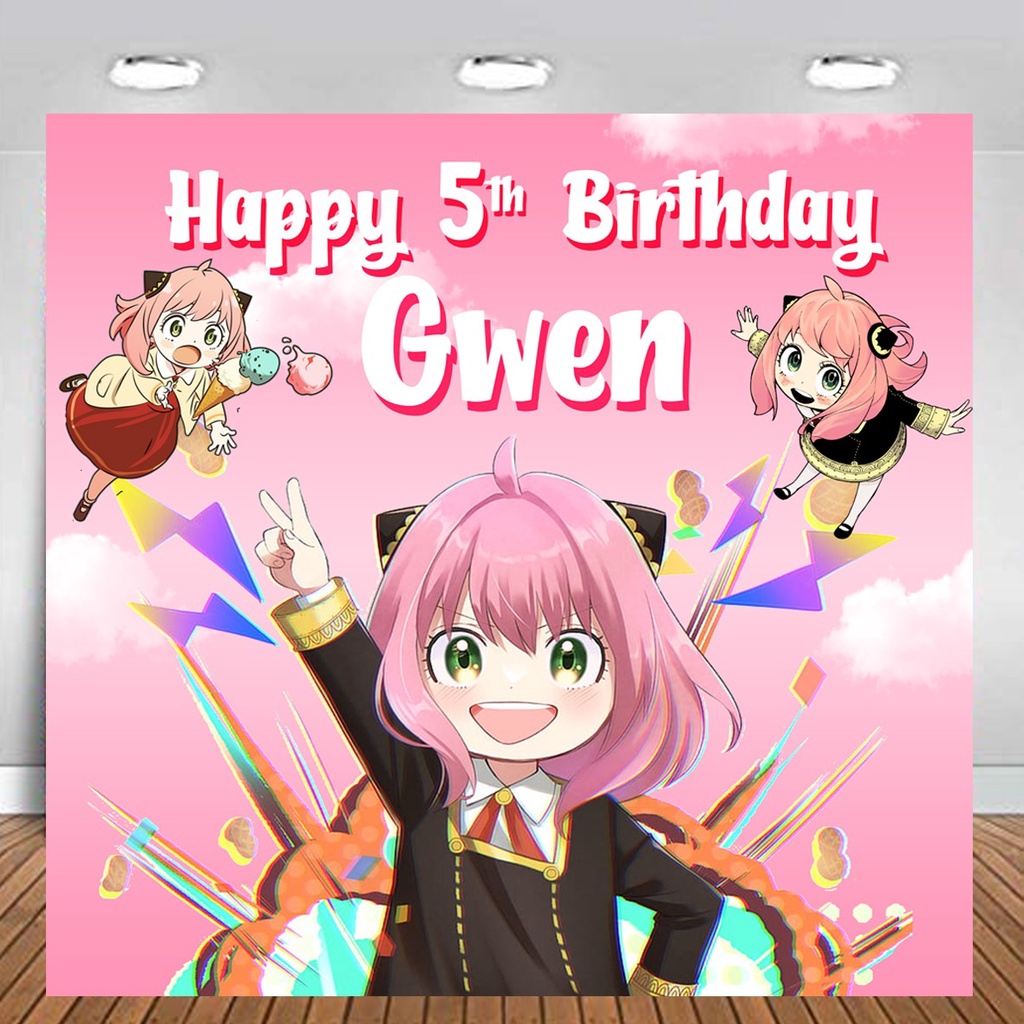 Jual Anya Forger Spy X Family Backdrop Birthday / Banner Flexi Ulang ...
