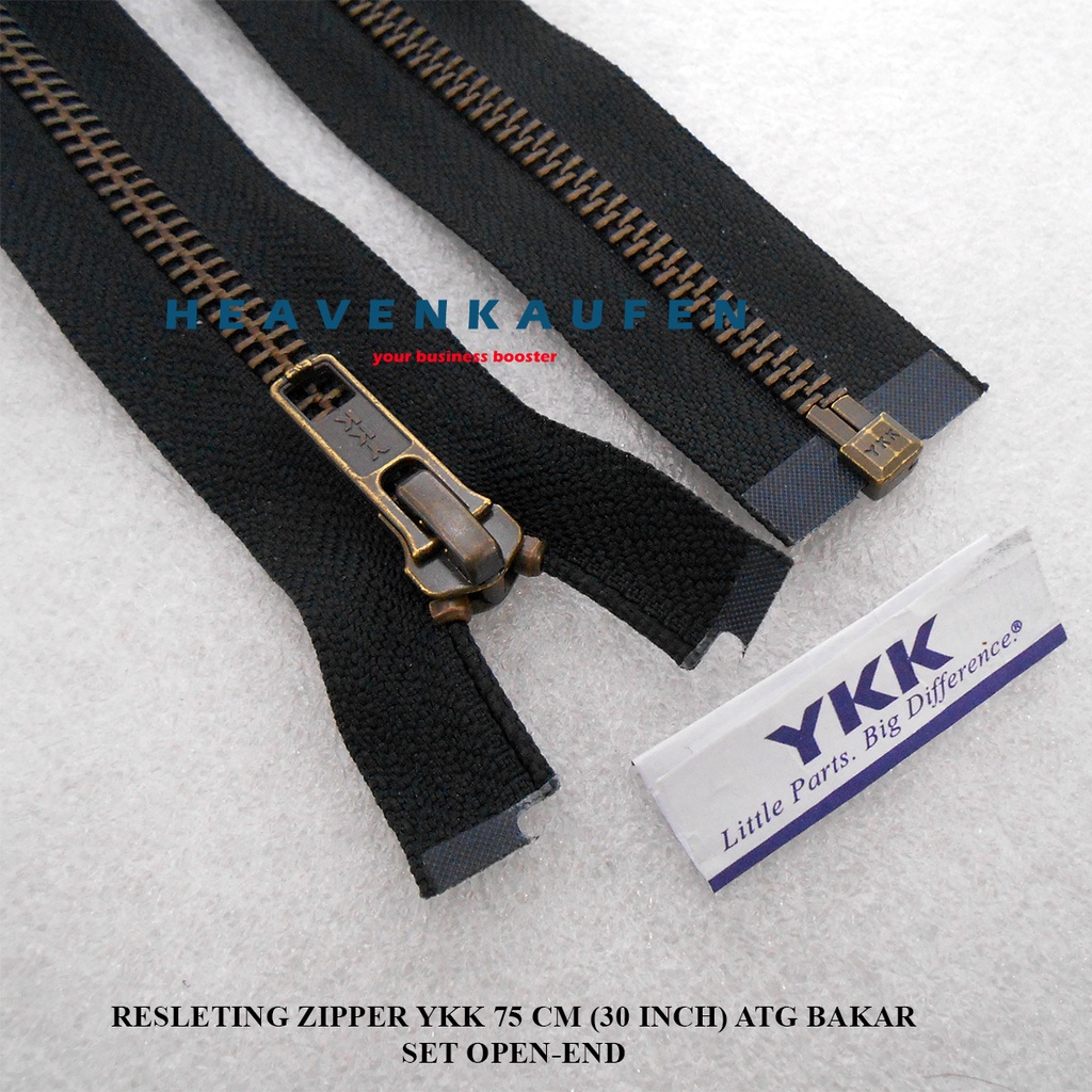 Jual Resleting Zipper Jaket YKK 75 cm Atau 30 inch Type Gigi Besi Set Open End Warna ATG Bakar ...