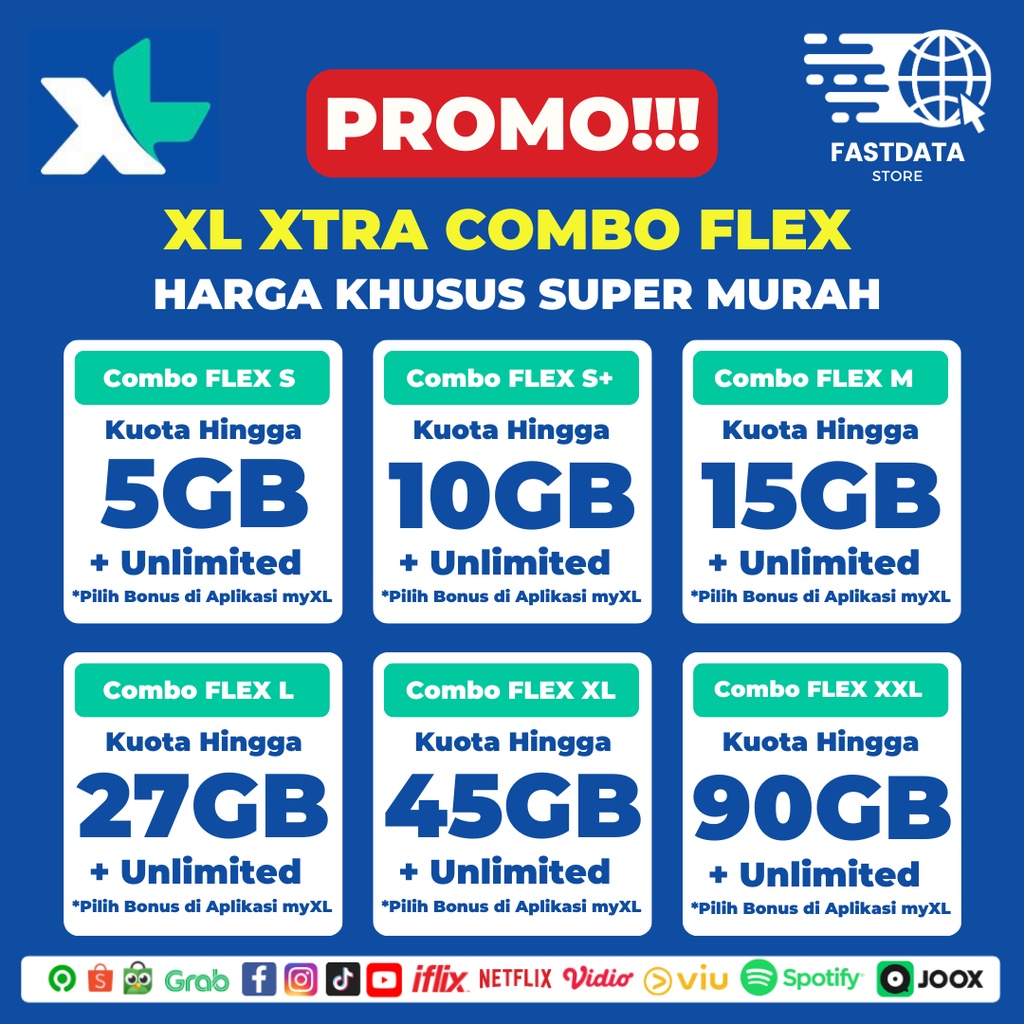 Jual PROMO!!! PAKET DATA XL XTRA COMBO FLEX HARGA KHUSUS SUPER MURAH | Shopee Indonesia