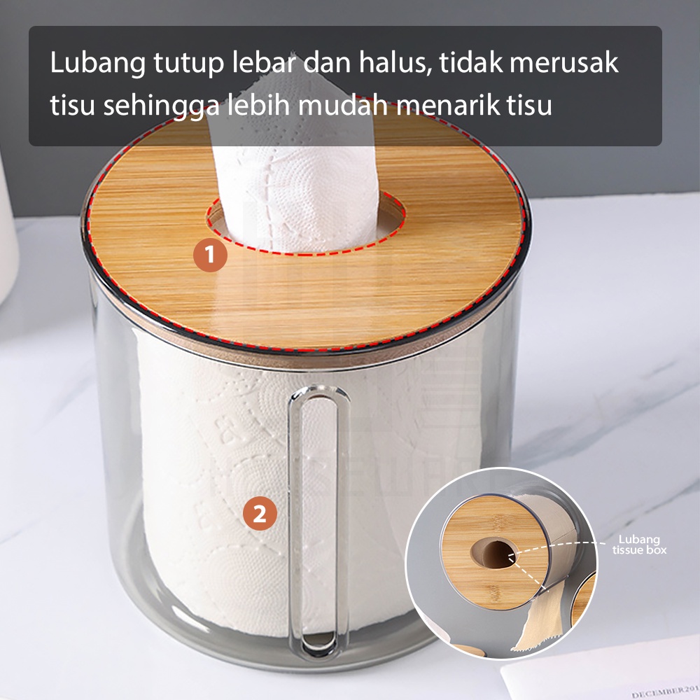Jual HUGO Tempat Tisu Roll Bulat Kotak Penyimpanan Tissue Tabung ...