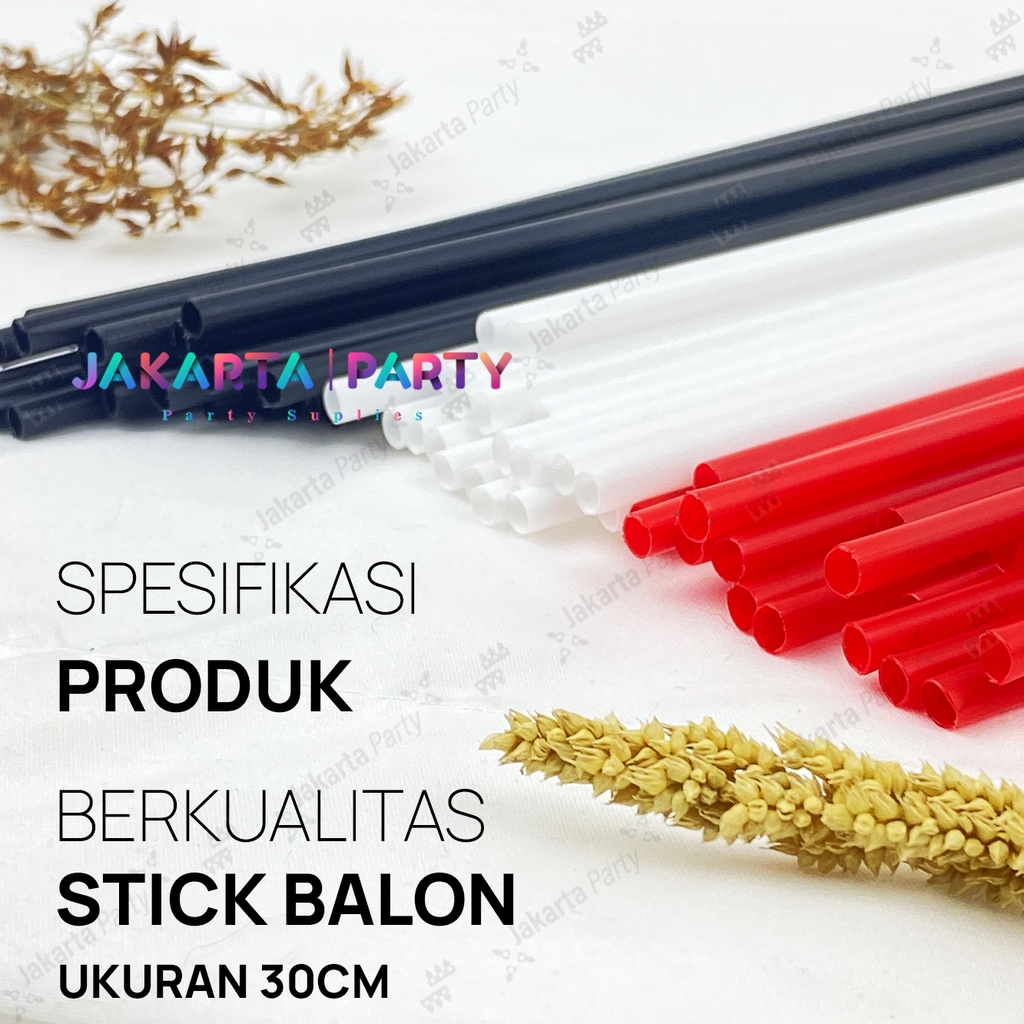 Jual ISI 10 Pcs Stick Balon Latex Putih / Stick balon kecil Isi ...