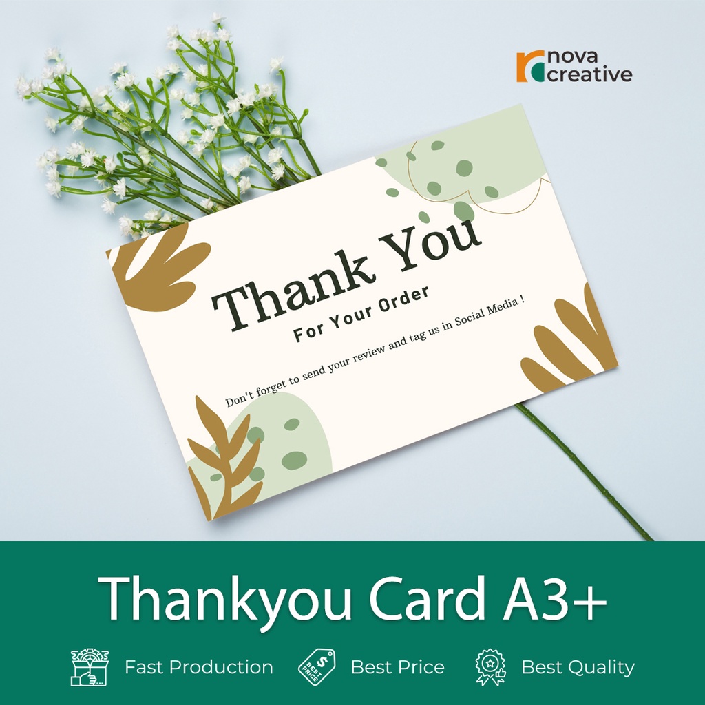 Jual Cetak Thank You Card Custom A3+ 1 Sisi 2 Sisi Design & Ukuran Sendiri - Kartu Ucapan ...