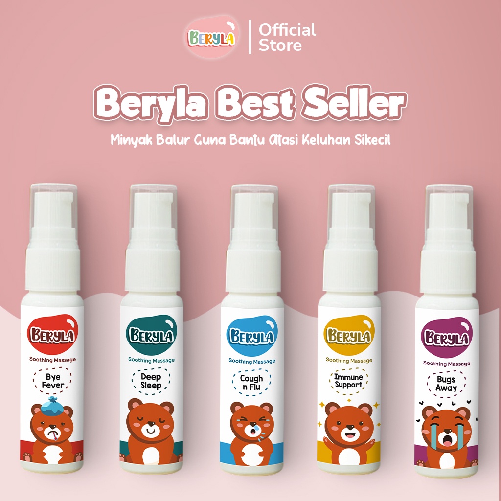 Jual BERYLA Paket 5 Baby Oil Minyak Pijat Essential Oil Bayi 22ml ...