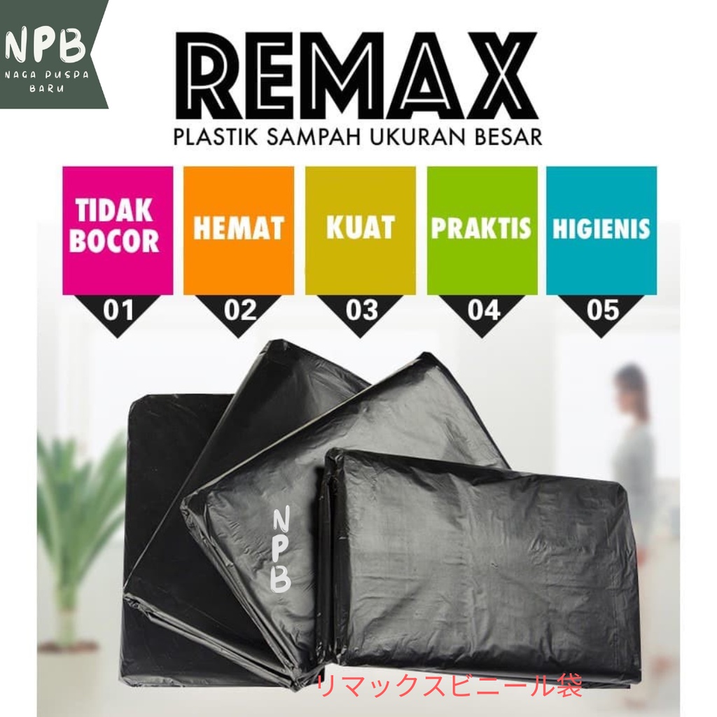 Jual Plastik Sampah Remax Hitam 60x100 - Kantong Plastik Remax ukuran ...