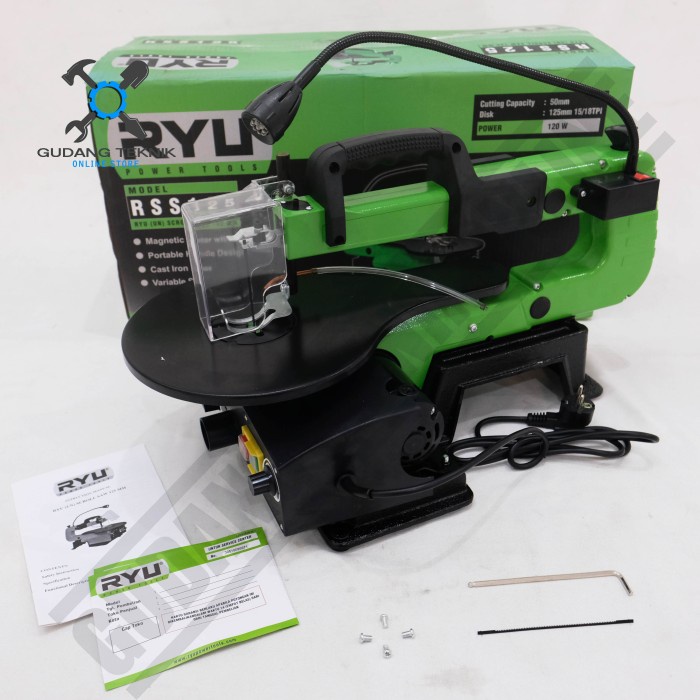 Jual Mesin Gergaji Ukir Kayu Akrilik Triplek Listrik RSS125 RYU / Mesin Electric Scroll Saw ...