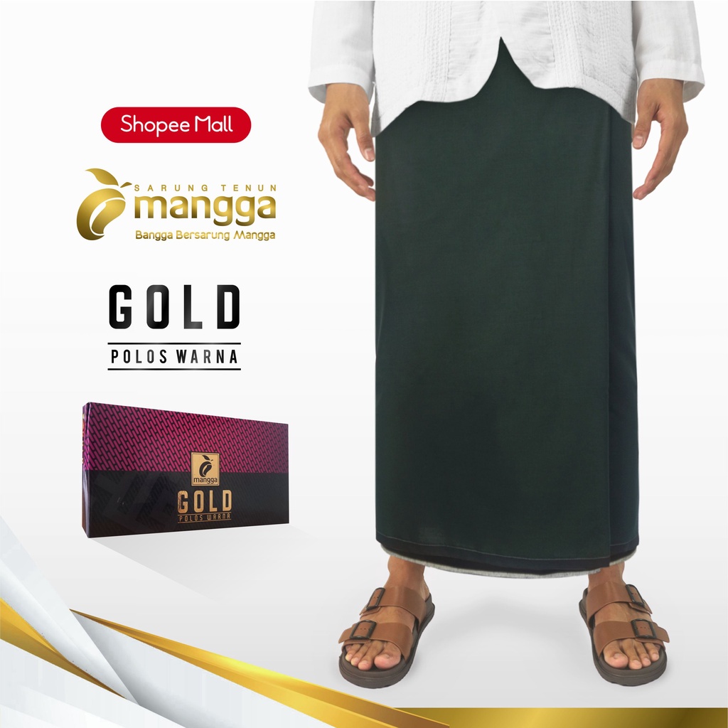 Jual Sarung Mangga Gold Polos Warna Tumpal Hijau Tua | Shopee Indonesia