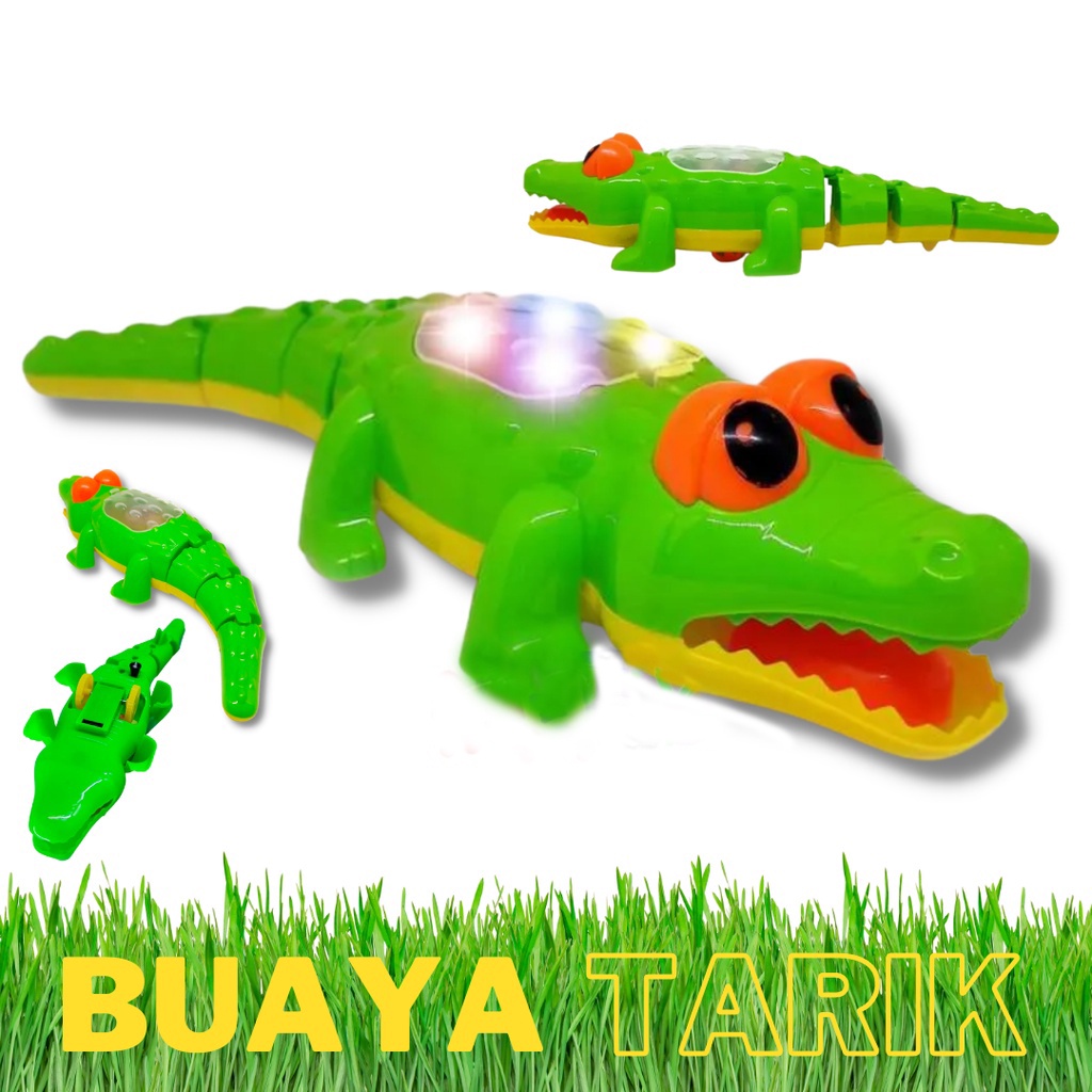 Jual MAINANKEI MAINAN ANAK JADUL BUAYA TARIK MENYALA LAMPU OCT7235 ...