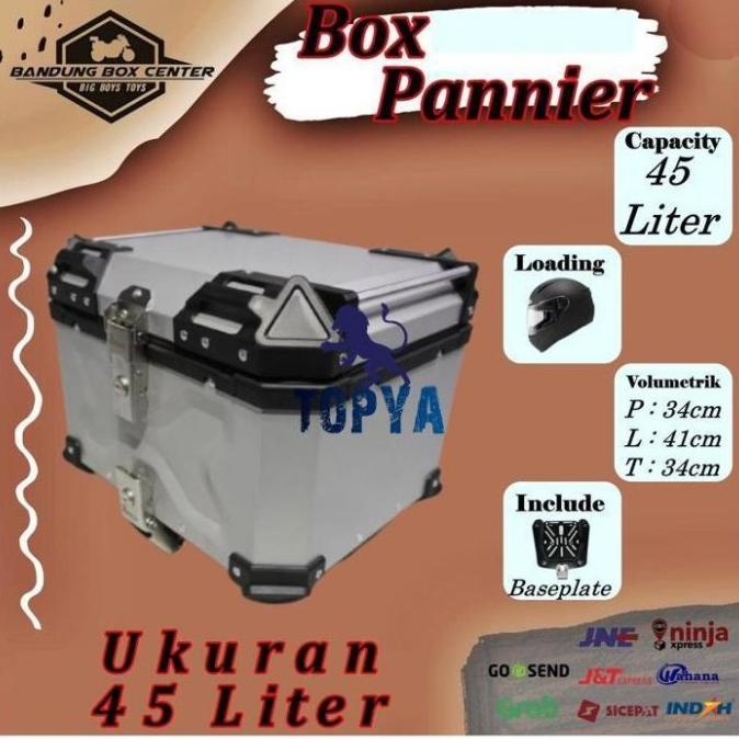 Jual Box Motor Panier Box Pannier Box Almunium 45 Liter Alumunium Top ...