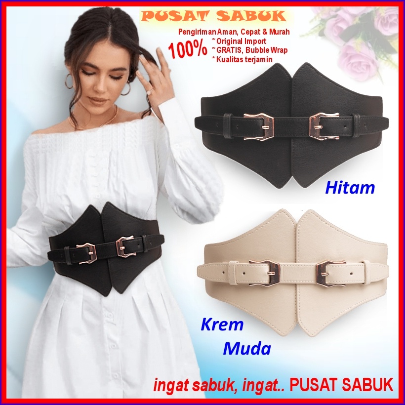 Jual Gesper Belt Ikat Pinggang Wanita Lebar Sabuk Fashion Korset Korea ...