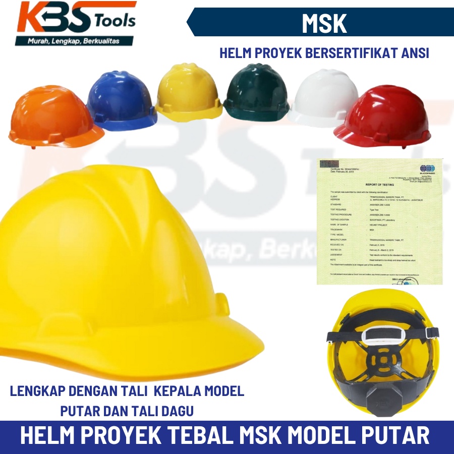 Jual Helm Proyek Tebal MSK Model Putar Lengkap Tali Dagu - Topi Safety ...