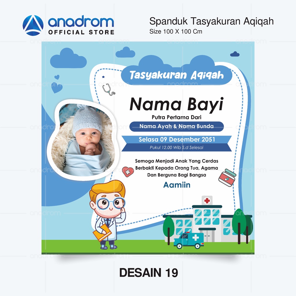 Jual Spanduk Tasyakuran Aqiqah Untuk Laki laki | Banner Aqiqah Custom ...
