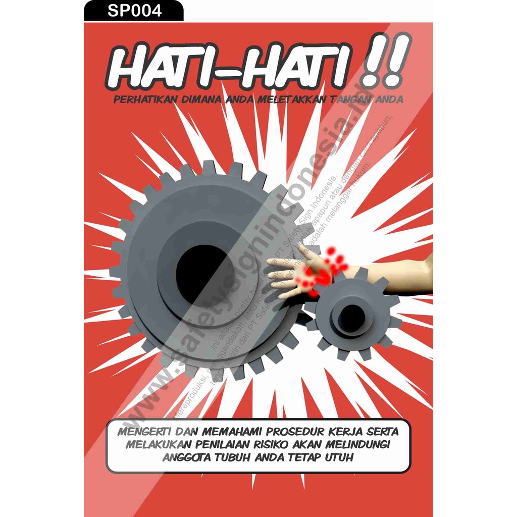 Jual SP004 Poster K3 Safety A2 - Hati-hati Meletakkan Tangan Anda | Shopee Indonesia