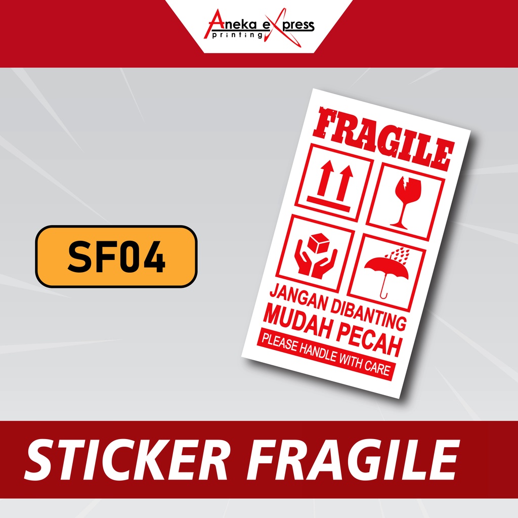 Jual STICKER FRAGILE MURAH / STIKER PECAH BELAH KEMASAN OLSHOP / LABEL ...