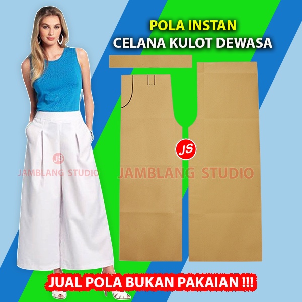 Jual Pola Instan Celana Kulot Basic Sederhana All Size [8 Size XS-4XL ...