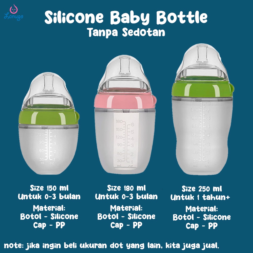 Jual Botol Susu Silikon Bayi Piko Bello / Pikko Bello TANPA Sedotan Anti Kolik Murah Premium ...