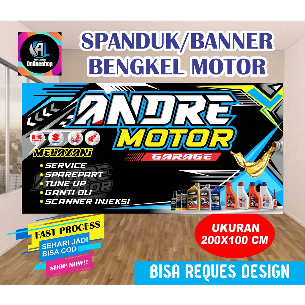 Jual Spanduk Banner Bengkel Motor Garage New | Shopee Indonesia