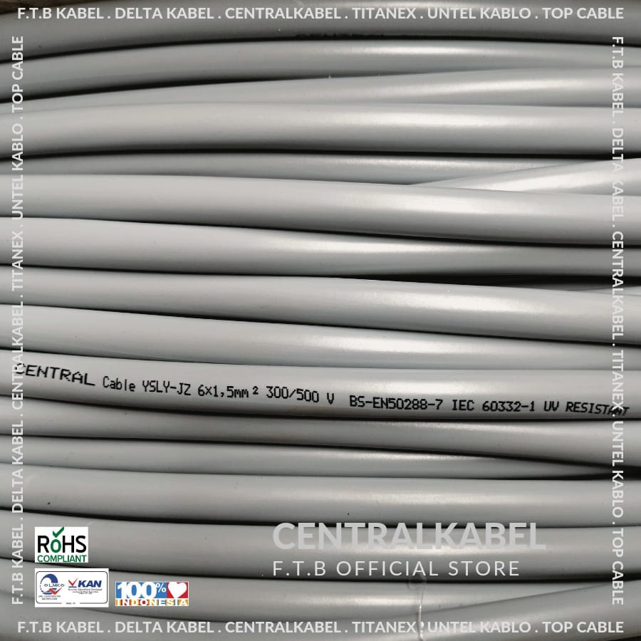 Jual YSLY-JZ 6x1,5 Sqmm 500V CentralKabel ( Delta YSLY-JZ 6x1.5mm YSLY 6x1,5mm YSLY 6x1.5 KABEL ...