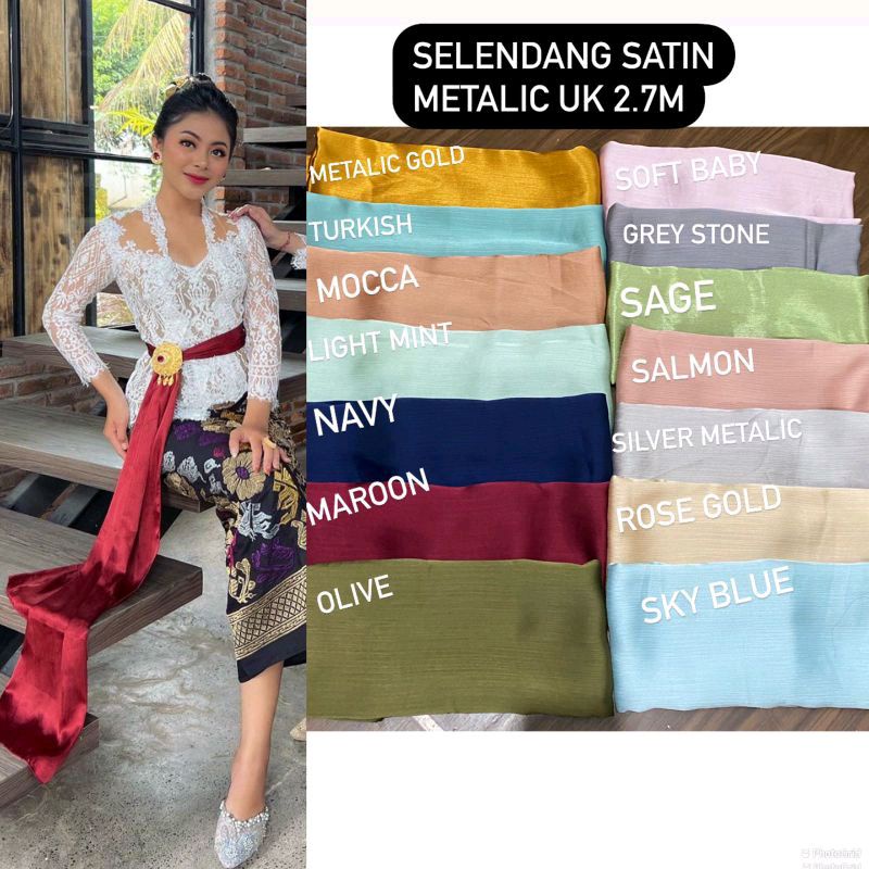 Jual TERBARU!!! SELENDANG SATIN METALIK / Selendang Bali | Shopee Indonesia