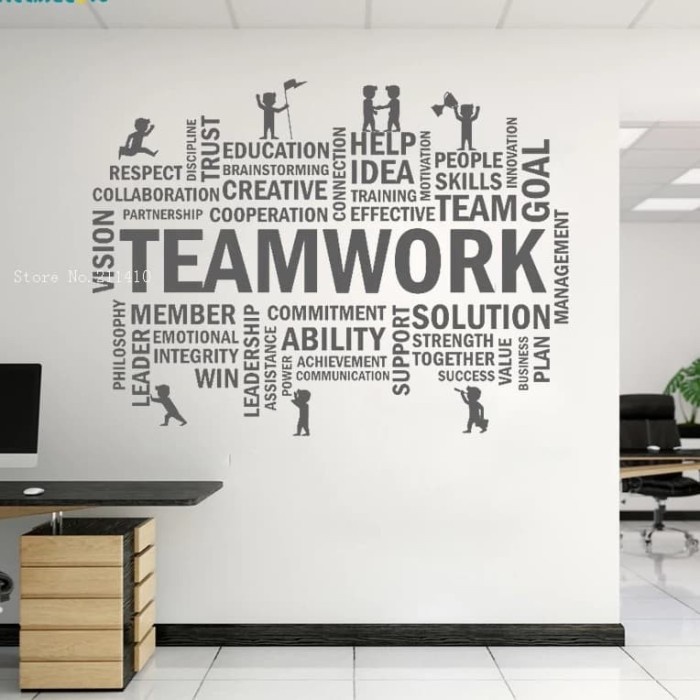 Jual Sticker Stiker Team Work Teamwork Sticker Kaca Dinding Rumah ...
