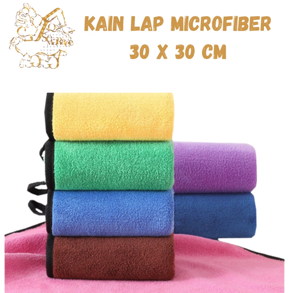 Jual KAIN LAP MICROFIBER 30X30 CM 2 SISI PREMIUM | Shopee Indonesia