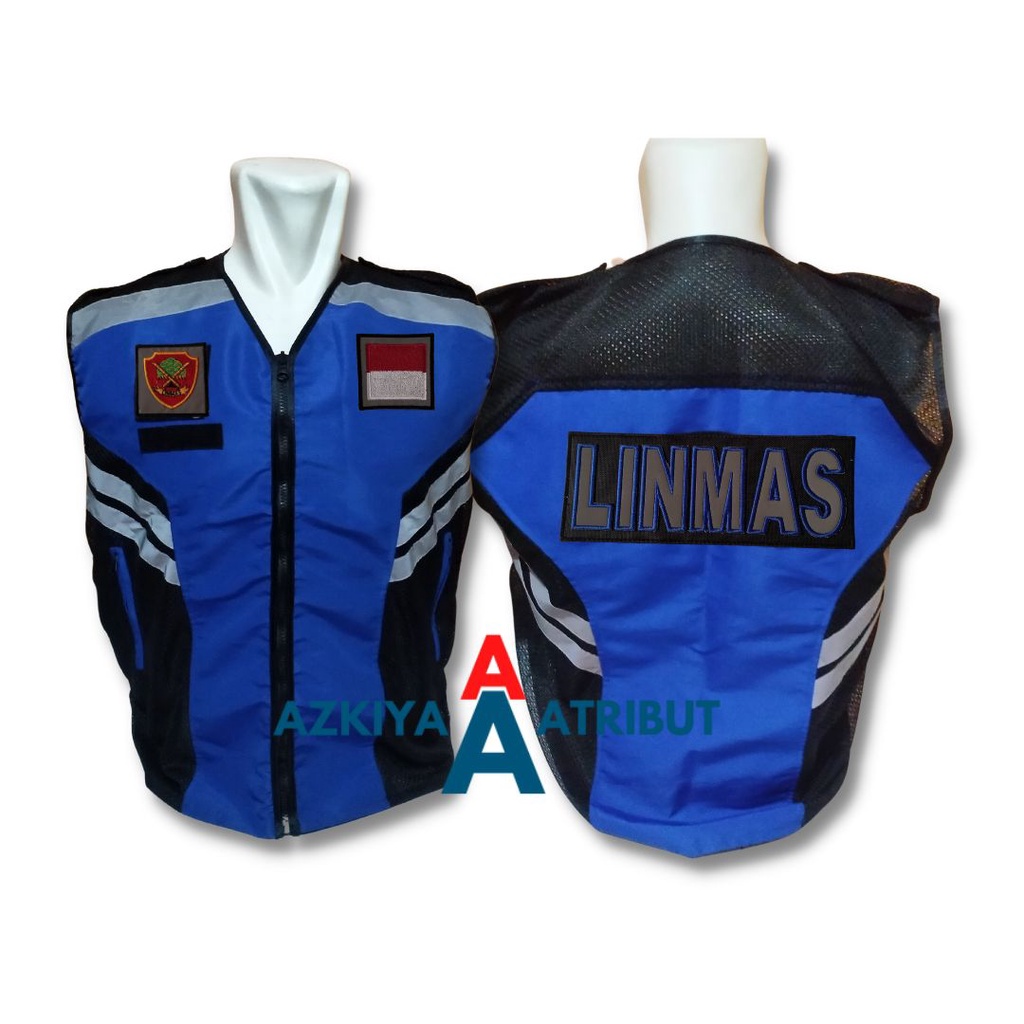 Jual Rompi Linmas Bahan Taslan Waterprof Warna Iga Hitam Biru Dongker ...