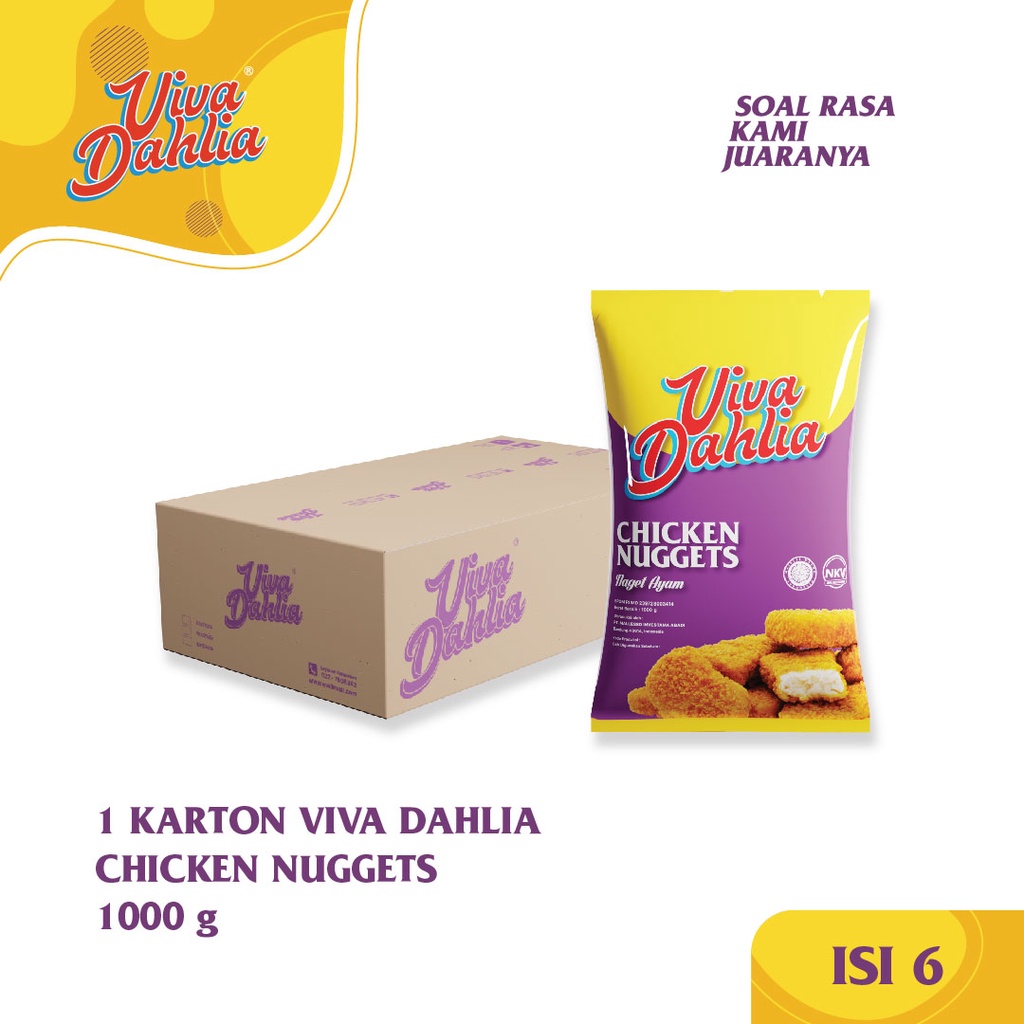 Jual 1 Karton Viva Dahlia Chicken Nugget 1kg (isi 6 bungkus) | Shopee ...