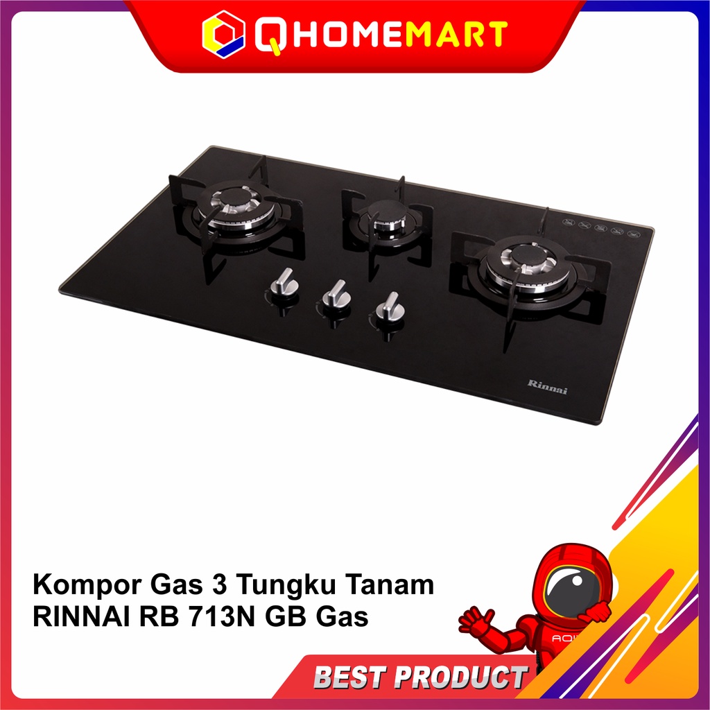 Jual Kompor Gas 3 Tungku Tanam RINNAI RB 713N GB Gas | Shopee Indonesia