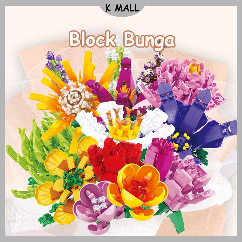 Jual Mainan Balok Bunga Buket DIY Flower Block Hari Valentine Hadiah ...