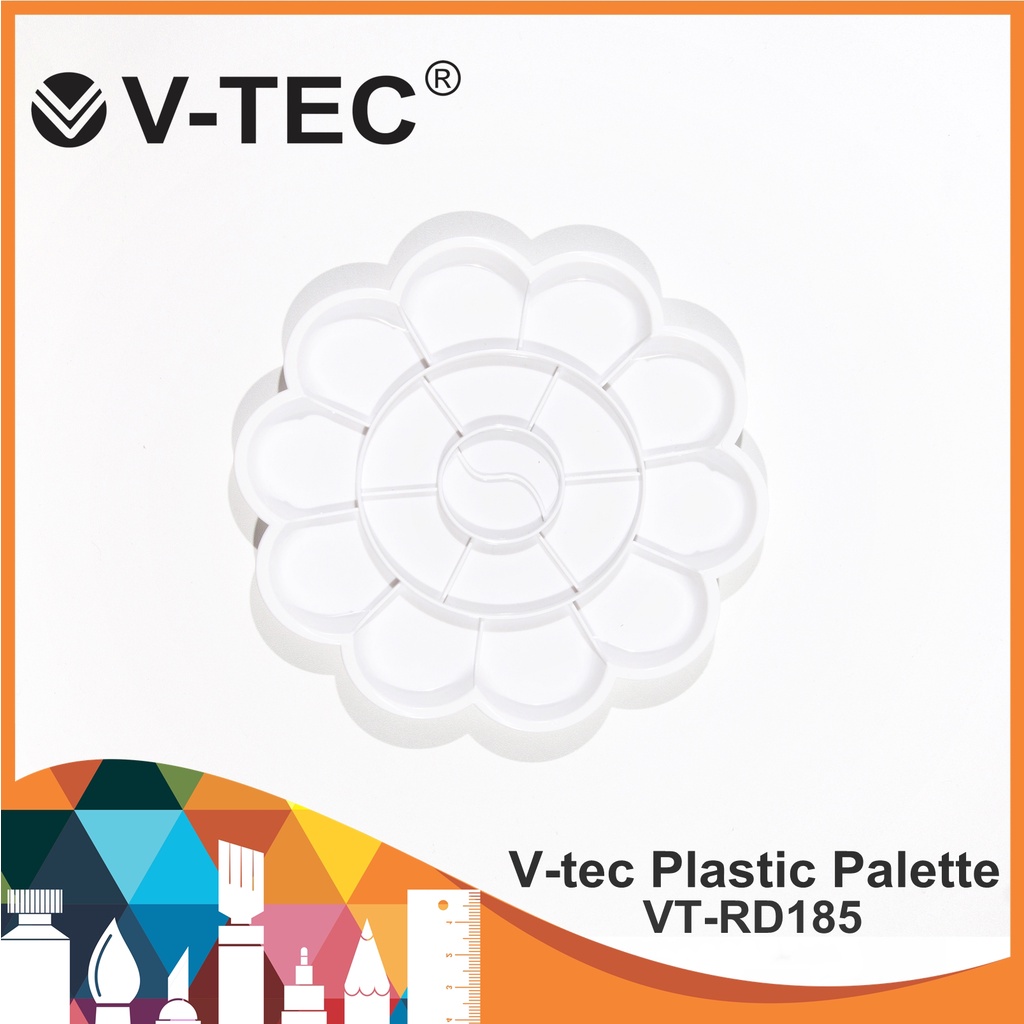 Jual V-Tec Plastic Palette RD-185 / Palet Lukis / Palette Plastik ...