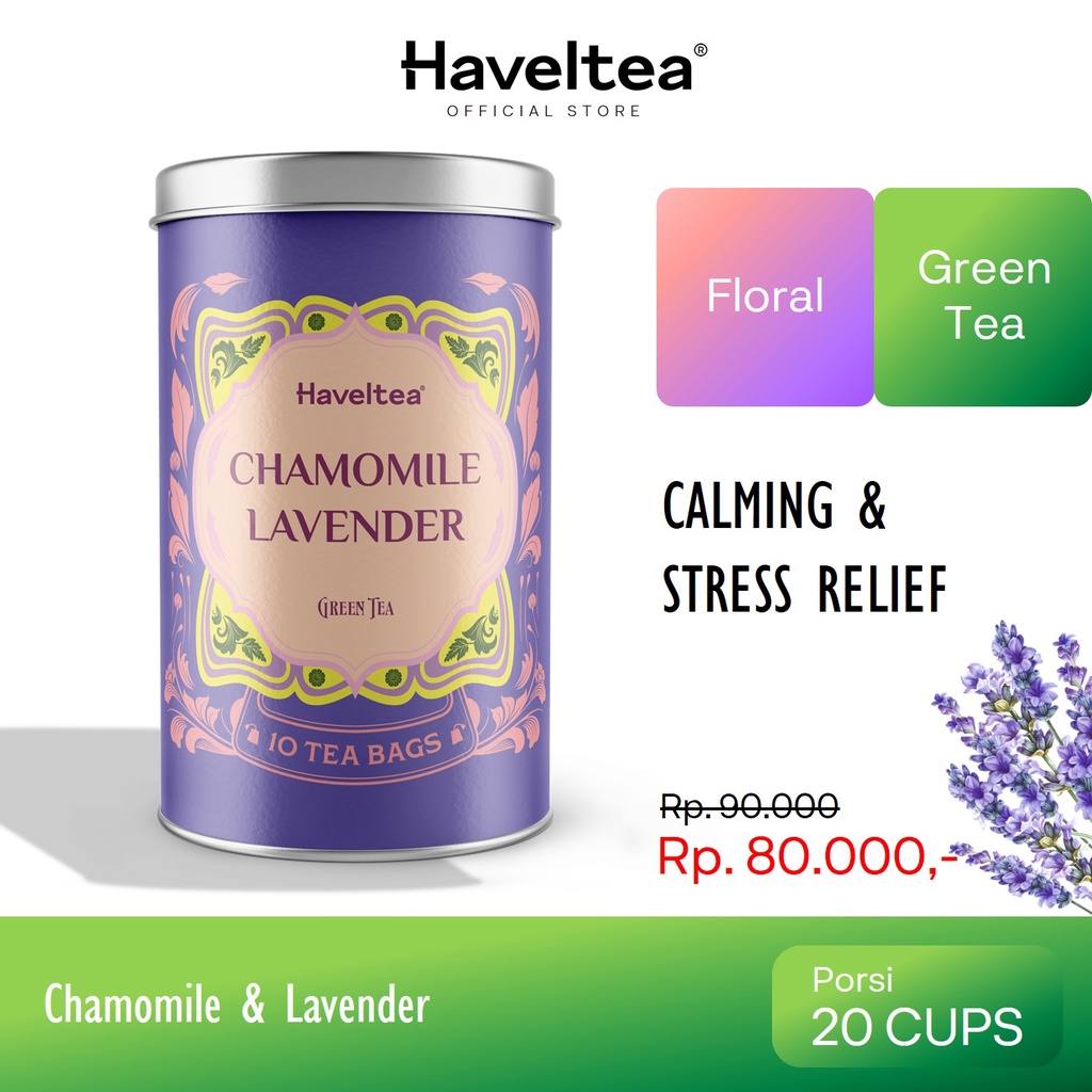Jual CHAMOMILE LAVENDER | Big Tin | Haveltea | Floral Green Tea ...