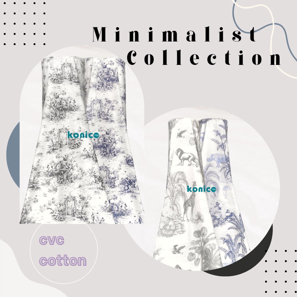 Jual KONICO kain Katun sprei Meteran Motif MINIMALIS BLUE THE CHIN Tabur Star Esra GROW Catra ...