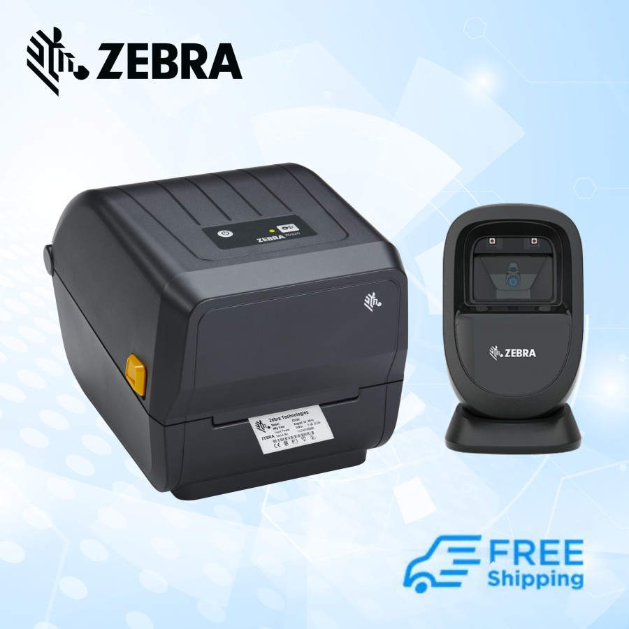 Jual Zebra ZD220 Thermal Printer + DS9300 2D Wire Barcode Scanner ...