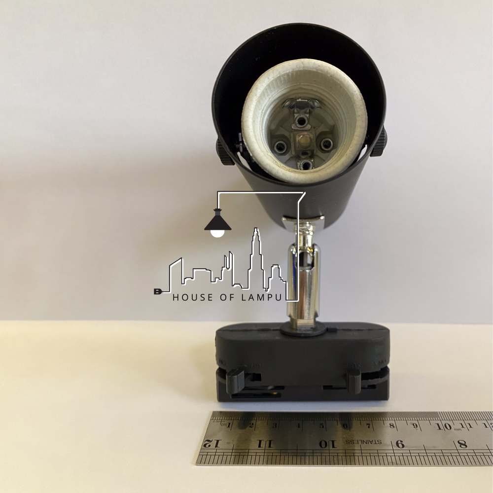 Jual KAP LAMPU SOROT RELL TRACK / PLAFON REL HITAM PUTIH FITTING E27 ...