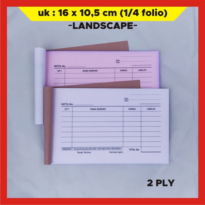 Jual Nota Toko Kelontong Rangkap 2 Ply Tembus Langung Kontan Jual Beli ...