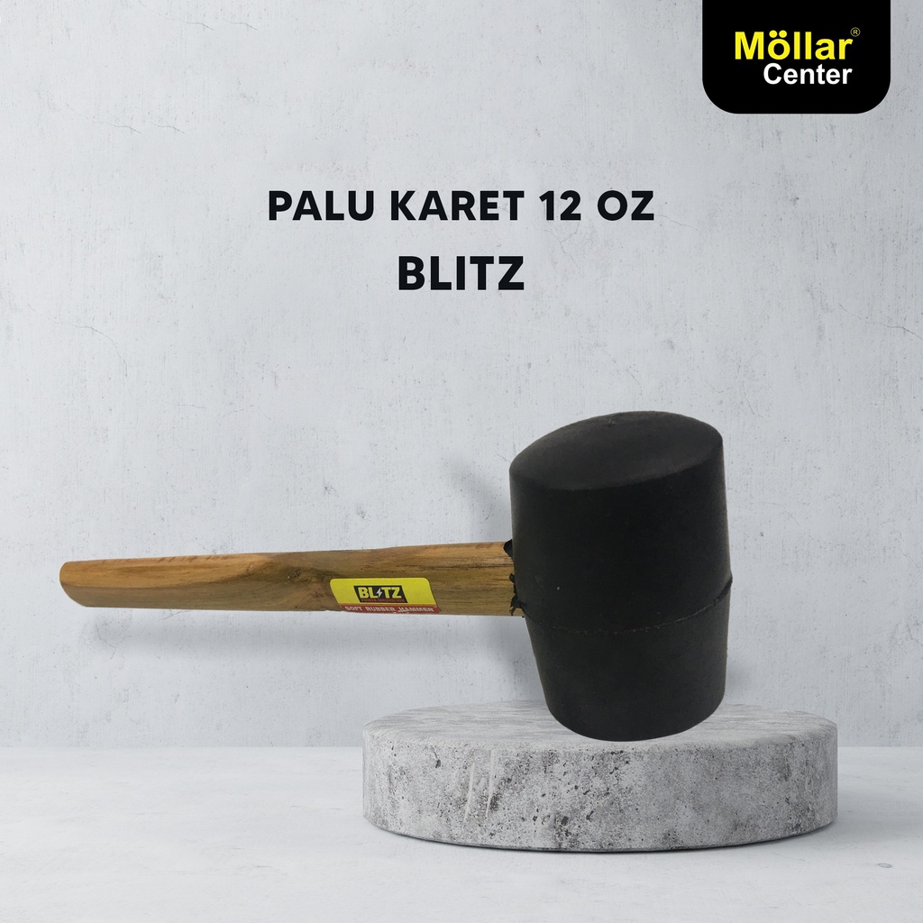Jual BLITZ Palu Karet 12 oz Gagang Kayu Pasang Keramik Rubber Mallet ...