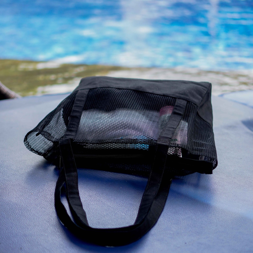 Jual Aston Mesh Totebag Tas Jaring Tas Renang Wanita Resleting Tote Bag ...