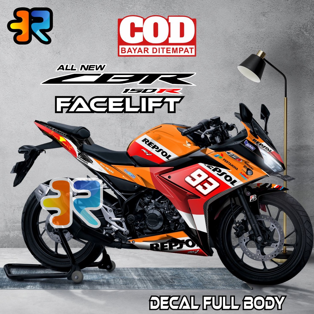 Jual Decal CBR 150r Facelift Stiker Full Body Variasi Desain Repsol ...