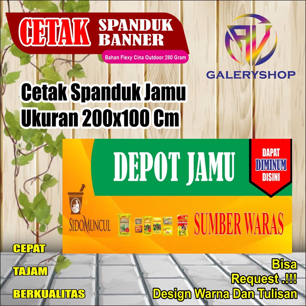 Jual cetak spanduk banner jualan jamu,kedai,kios,angkringan dll. ukuran ...